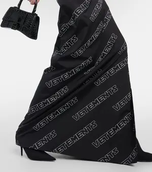 Vetements Logo Cotton Wrap Skirt