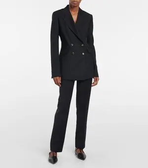 Gabriela Hearst Francisco High-rise Straight Wool Pants - Black