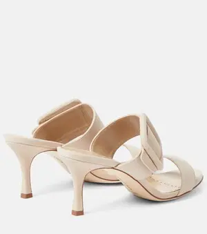 Manolo Blahnik Gable Suede Sandals - Beige
