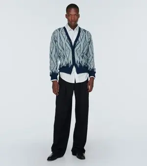 Amiri Argyle Mohair-blend Cardigan