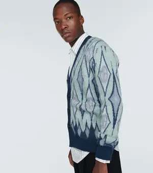 Amiri Argyle Mohair-blend Cardigan