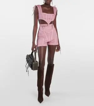 JEAN PAUL GAULTIER X Knwls Cutout Denim Corset Top