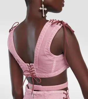 JEAN PAUL GAULTIER X Knwls Cutout Denim Corset Top