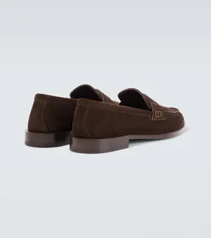 Manolo Blahnik Perry Suede Penny Loafers - Brown