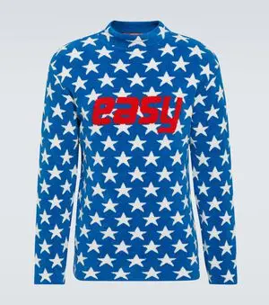 ERL Printed Cotton-blend Sweater - Blue