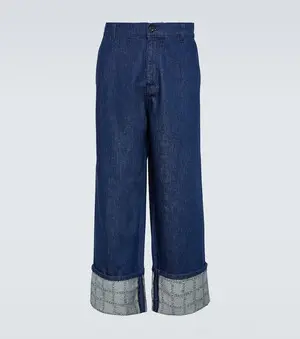 JW Anderson Turn Up Wide-leg Jeans - Blue