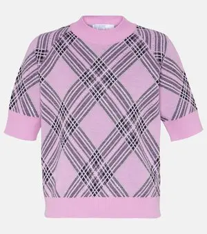 Giuseppe Di Morabito Embellished Checked Wool Top