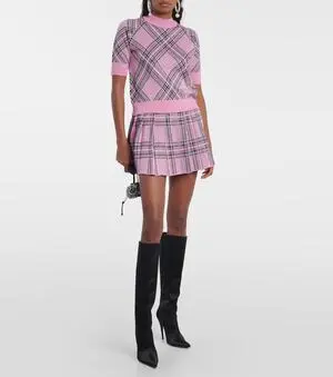 Giuseppe Di Morabito Embellished Checked Wool Top