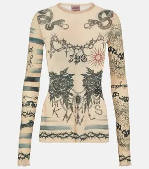JEAN PAUL GAULTIER X Knwls Printed Mesh Top