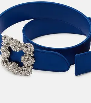 Manolo Blahnik Hangisi Crystal-embellished Belt - Blue