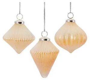 MELROSE Ribbed Glass Ornament - One-color