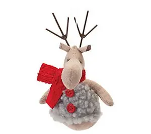 MELROSE Plush Deer With Sweater Ornament