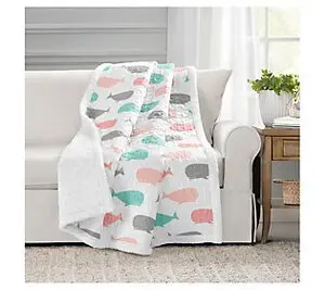 LUSH DECOR Whale Sherpa Throw 50x60 - One-color