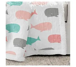 LUSH DECOR Whale Sherpa Throw 50x60
