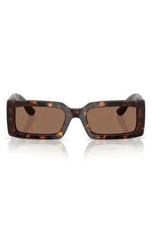 Dolce & Gabbana 53mm Rectangular Sunglasses - Havana