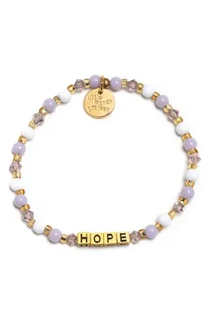 LITTLE WORDS PROJECT Hope Beaded Stretch Bracelet - Crystal/lavender