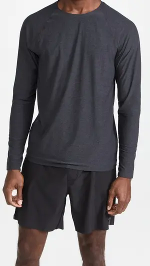 RHONE Reign Long Sleeve Tee - Black Heather