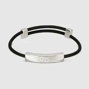Gucci Interlocking G Engraved Tag Bracelet - Silver
