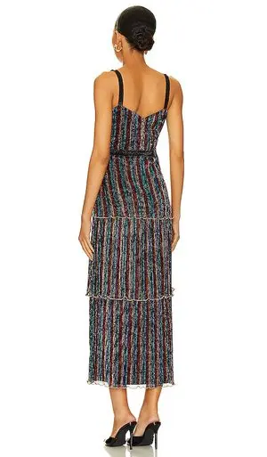 Saylor Aviva Tiered Metallic Dress