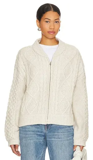 Central Park West Savannah Zip Up Sweater