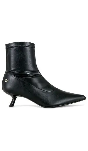 ANINE BING Faux Leather Hilda Kitten Heel Pointed Toe Boots - Black