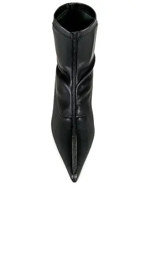 ANINE BING Faux Leather Hilda Kitten Heel Pointed Toe Boots - Black