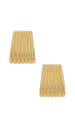 HEAVEN MAYHEM Ribbed Metallic Earrings - Gold