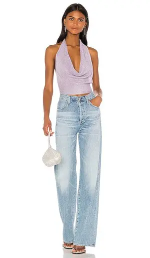 Superdown Rubie Cowl Neck Top - Lavender Metallic