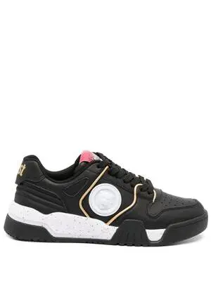 Just Cavalli Tiger Head-motif Leather Sneakers - Black