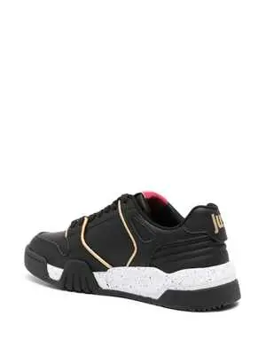 Just Cavalli Tiger Head-motif Leather Sneakers - Black