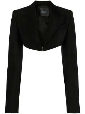 MUGLER Cropped Twill Blazer