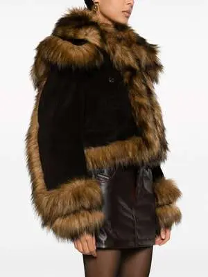 ジャケット・アウター D SQUARED2 FAUX SHEARLING HOODED COAT Dsquared2 Faux-Fur Trim Corduroy Cotton Jacket In Brown - 40% Off