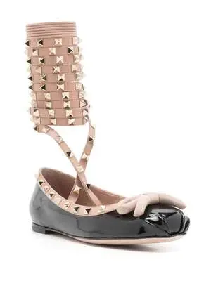 Valentino Garavani Rockstud Leather Ballerinas