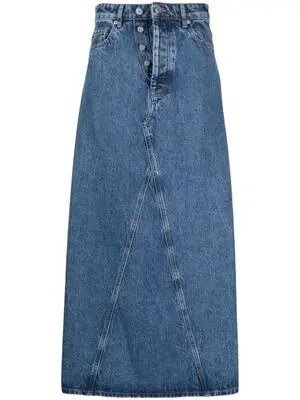 GANNI High-waisted Denim Maxi Skirt