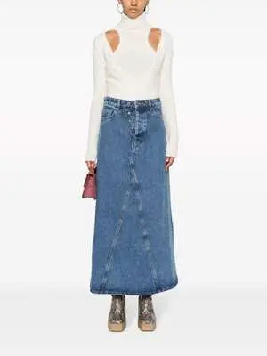 GANNI High-waisted Denim Maxi Skirt