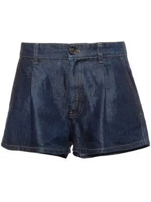 Miu Miu Denim Pleated Shorts