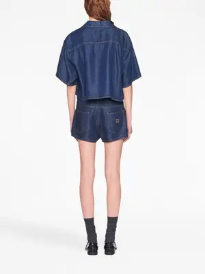 Miu Miu Denim Pleated Shorts
