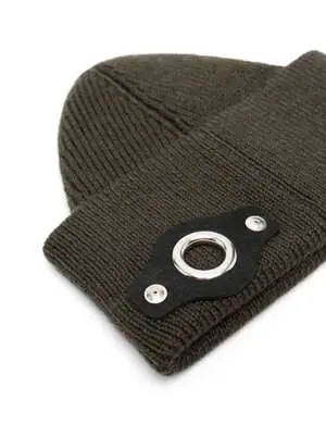 CRAIG GREEN Eyelet-detail Ribbed-knit Beanie - Green