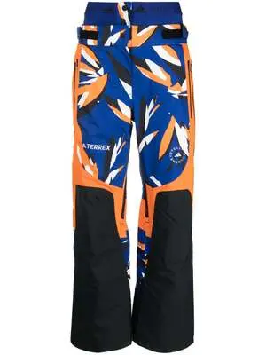 Adidas By Stella McCartney Abstract-print Panelled Track Pants - Blue
