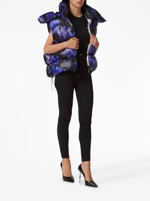 Philipp Plein Floral-print Padded Gilet