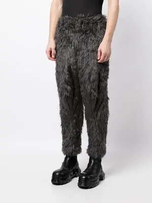 Doublet Faux-Fur Trousers In Black - 79% Off | Editorialist