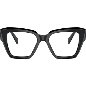 Prada 51mm Square Optical Glasses - Black/demo Lens