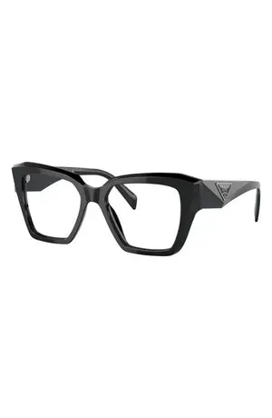 Prada 51mm Square Optical Glasses - Black/demo Lens