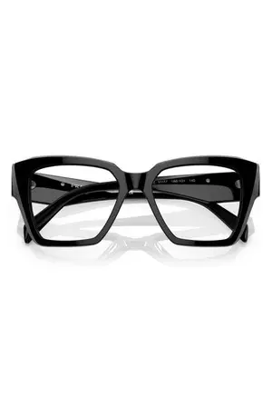 Prada 51mm Square Optical Glasses - Black/demo Lens