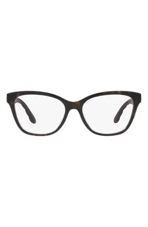 Tory Burch Tory Burch 53mm Rectangular Eyeglasses Dark Tort