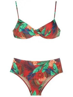 LYGIA & NANNY Veronica Botanical-print Bikini - Red