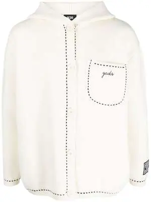 Gcds Logo-embroidered Hooded Jacket - White
