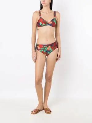 LYGIA & NANNY Marcela Floral-print Bikini - Red