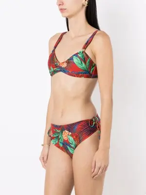 LYGIA & NANNY Marcela Floral-print Bikini - Red