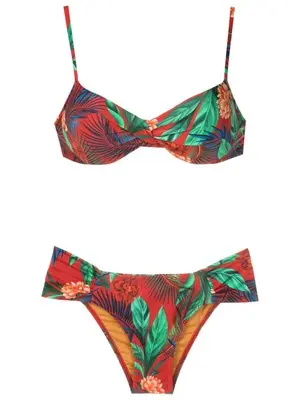 LYGIA & NANNY Vitoria Floral-print Bikini - Red